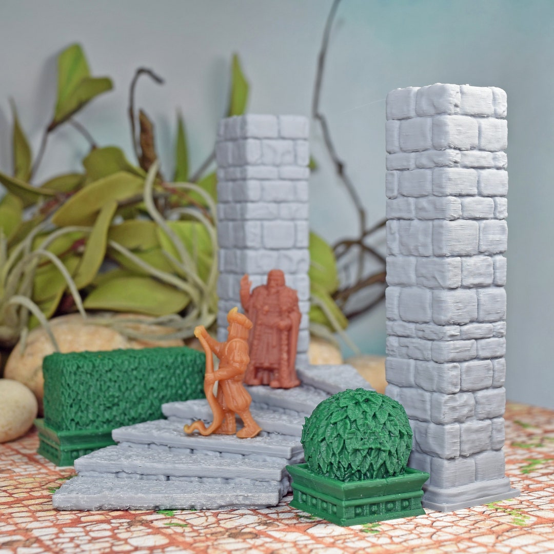 Square Stone Pillars 3d Printed Tabletop Terrain Pieces for Use as Dnd ...