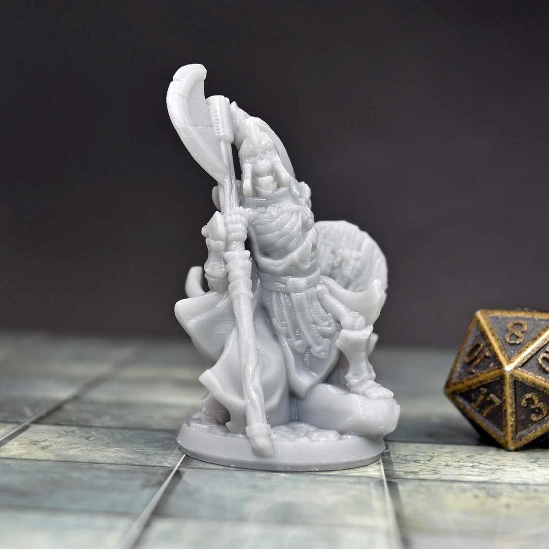 Dnd Undead Skeleton Miniature With Halberd With Shield Unpainted ...