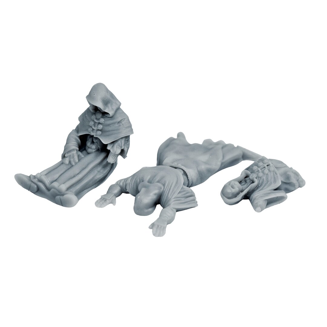 Dead Miniature Corpse Set of Dead Cultists Dnd Miniatures Set for Ttrpg ...