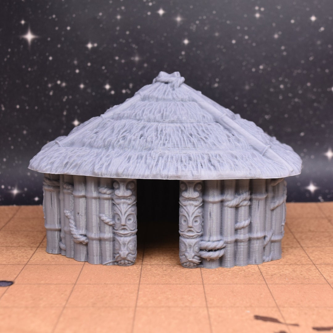 Dnd Terrain Large Bamboo Hut Wargaming Tabletop Terrain Pieces for Use ...