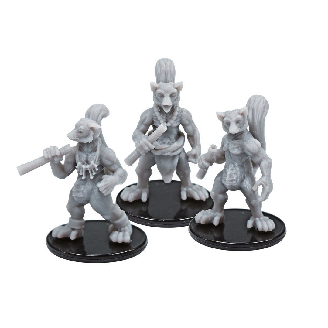 Dnd Miniature Set of Resin Lemur Blowgun Dnd Miniatures for Tabletop ...