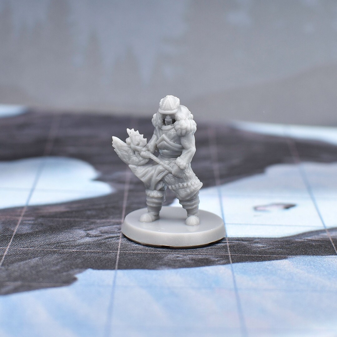DND Miniature Ice Tribe Warrior With Axe DND Miniature for - Etsy