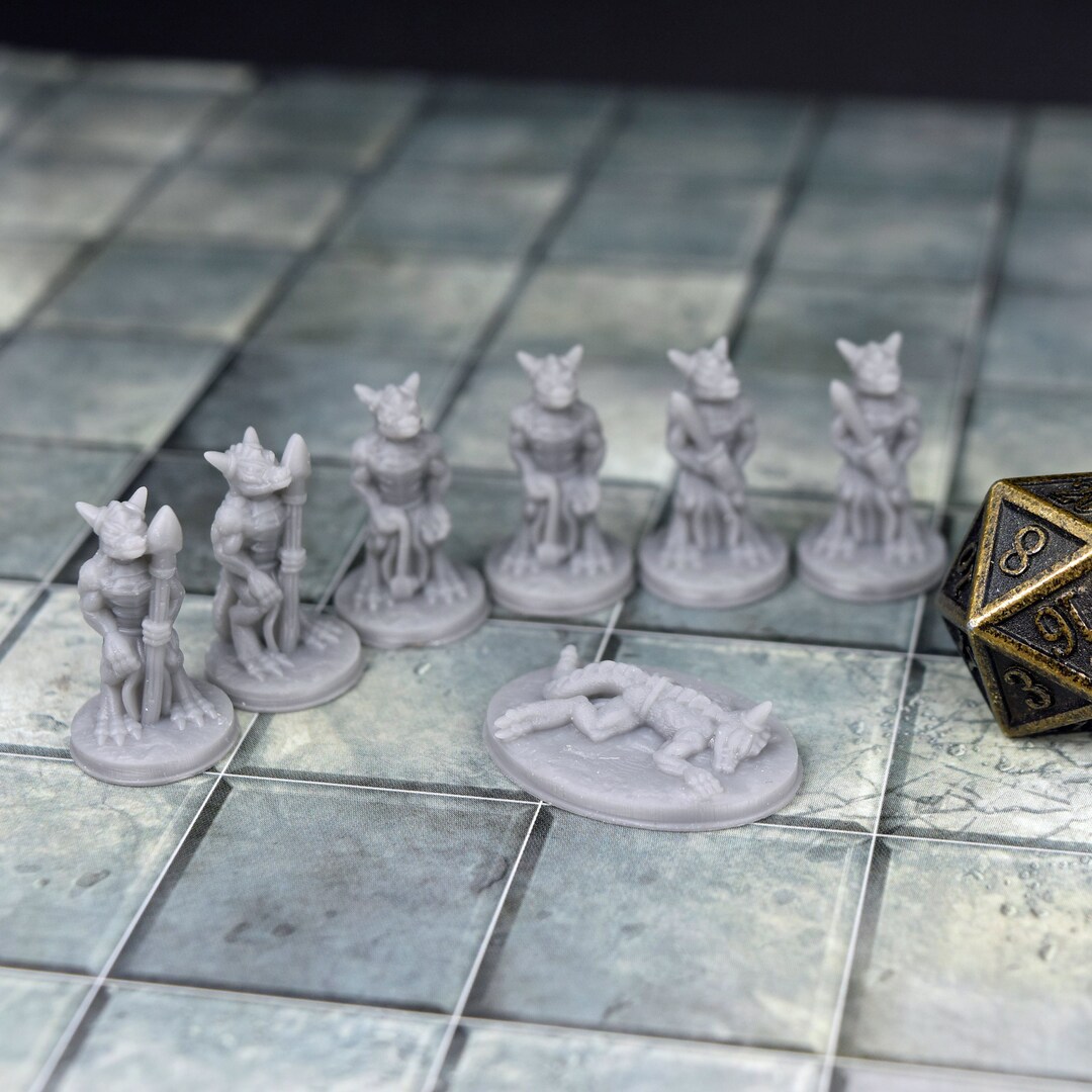 Resin Set of Kobold Army Miniatures for TTRPG Miniature Wargames ...