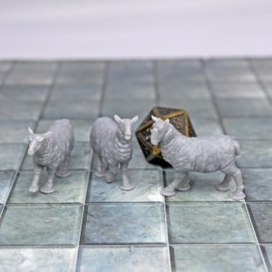Dnd Miniature Set of Sheep Farm Animal Unpainted Miniatures for ...