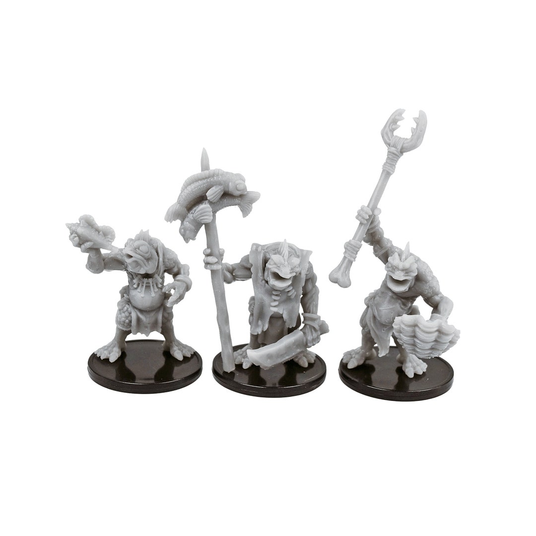 Dnd Miniatures Set of Resin Koa Fishfolk Command Dnd Miniatures for ...