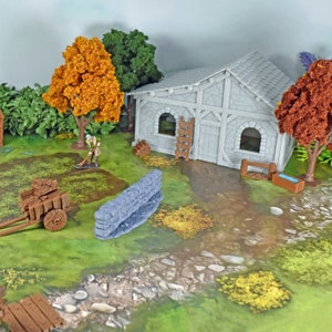 Dnd Miniature Terrain Hitching Post and Trough 28mm Fantasy Terrain ...
