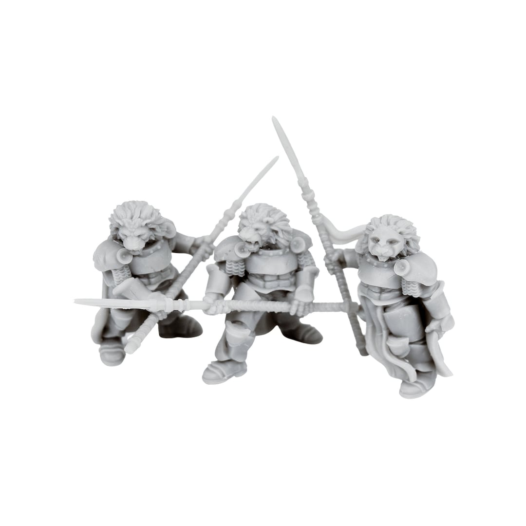 Dnd Miniature Set of Resin Lionfolk Knights Dnd Miniatures for Tabletop ...