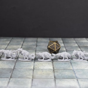 DND Set of Giant Rat Miniatures for Tabletop Fantasy Miniature and ...