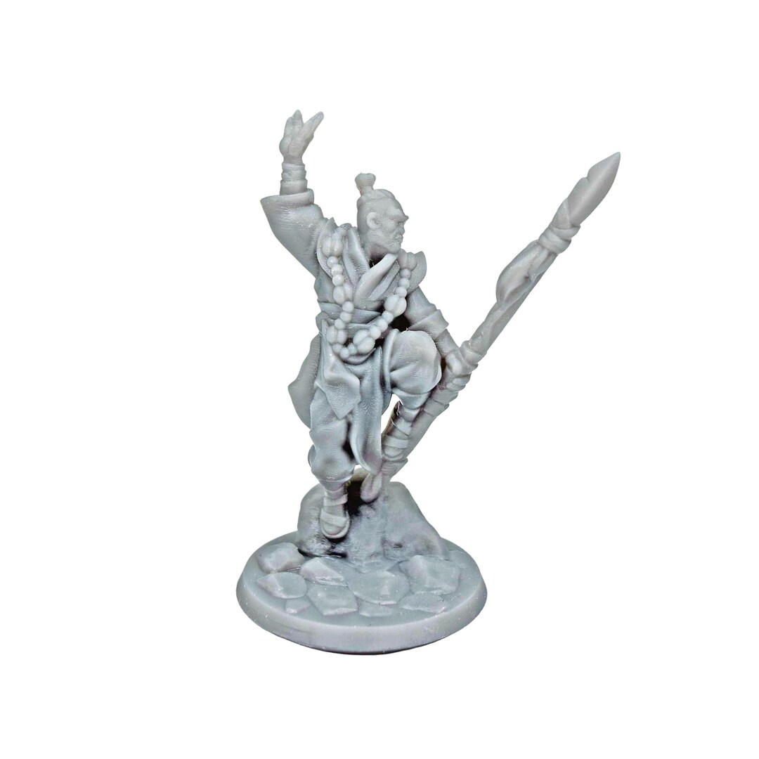 Human Monk With Spear Miniature for Dungeons and Dragons Miniature and ...