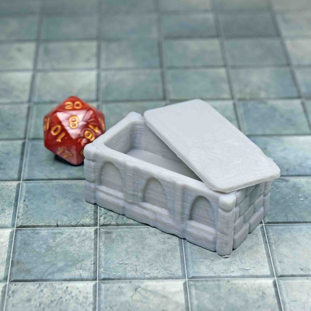 Dnd Miniature Dwarven Tomb With Lid Wargaming Tabletop Terrain Piece ...