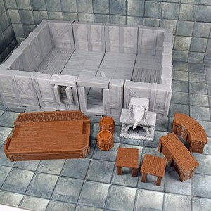 Tabletop Wargaming Terrain Tavern Tiles Set Dnd Miniature Pieces of ...