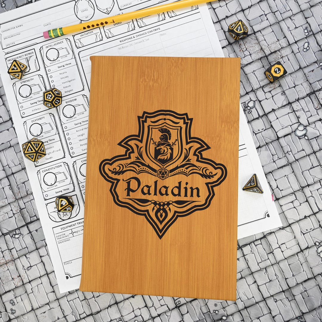 Personalized Paladin Sketchbook or Lined Journal for Writing Gifts or ...