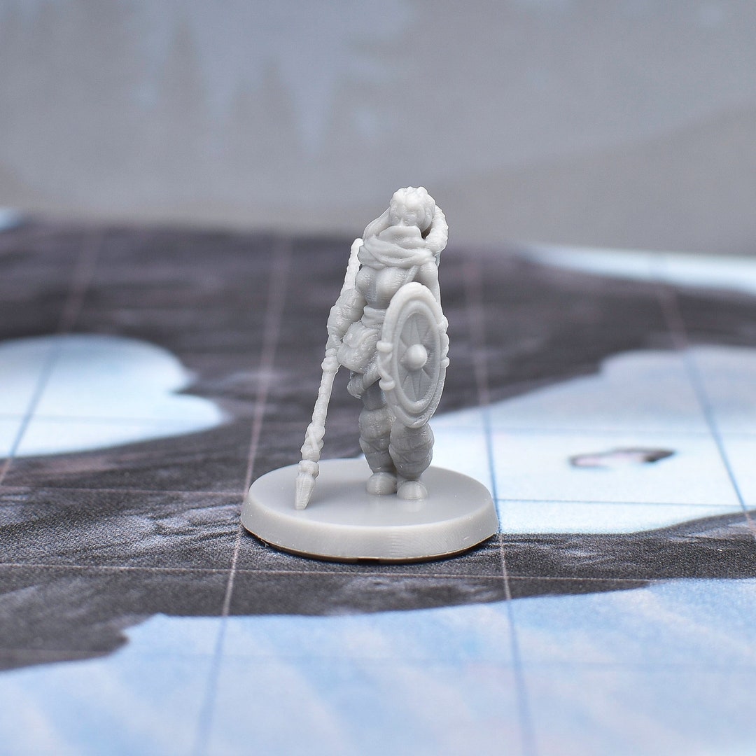 DND Miniature Ice Tribe Female With Shield for Dungeons and - Etsy