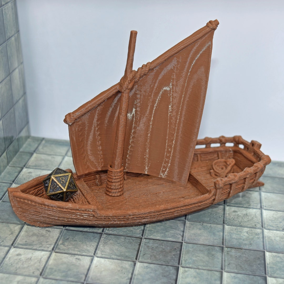 Dnd Terrain Skiff Boat Dnd Terrain Pieces for 28mm Fantasy Terrain ...