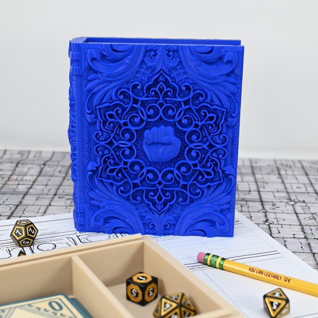 Monk Fighter Dice or Card Holder Grimoire Tome Storage Book Box for ...
