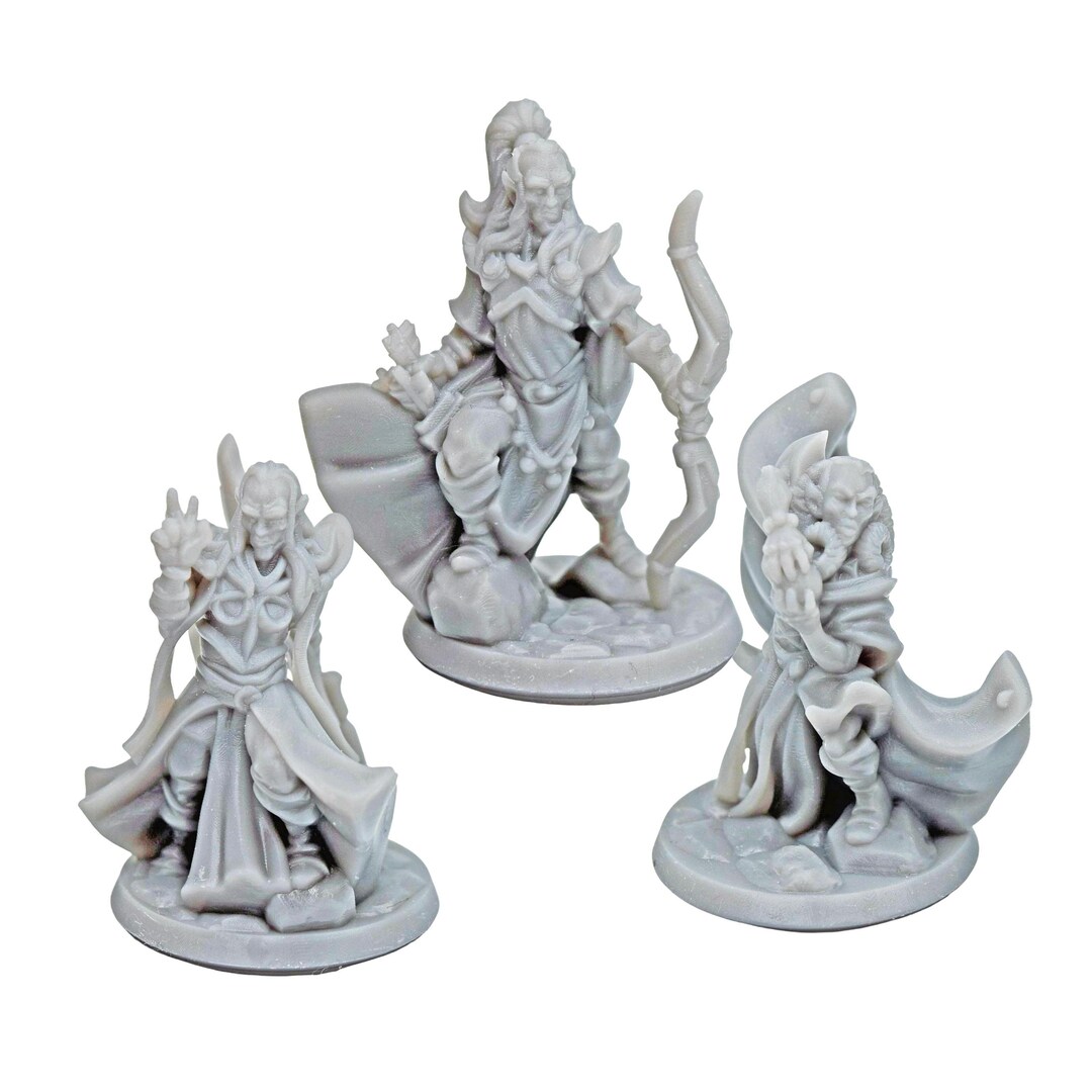 Dnd Miniature Set of Elven Miniatures Are Unpainted Miniatures for ...