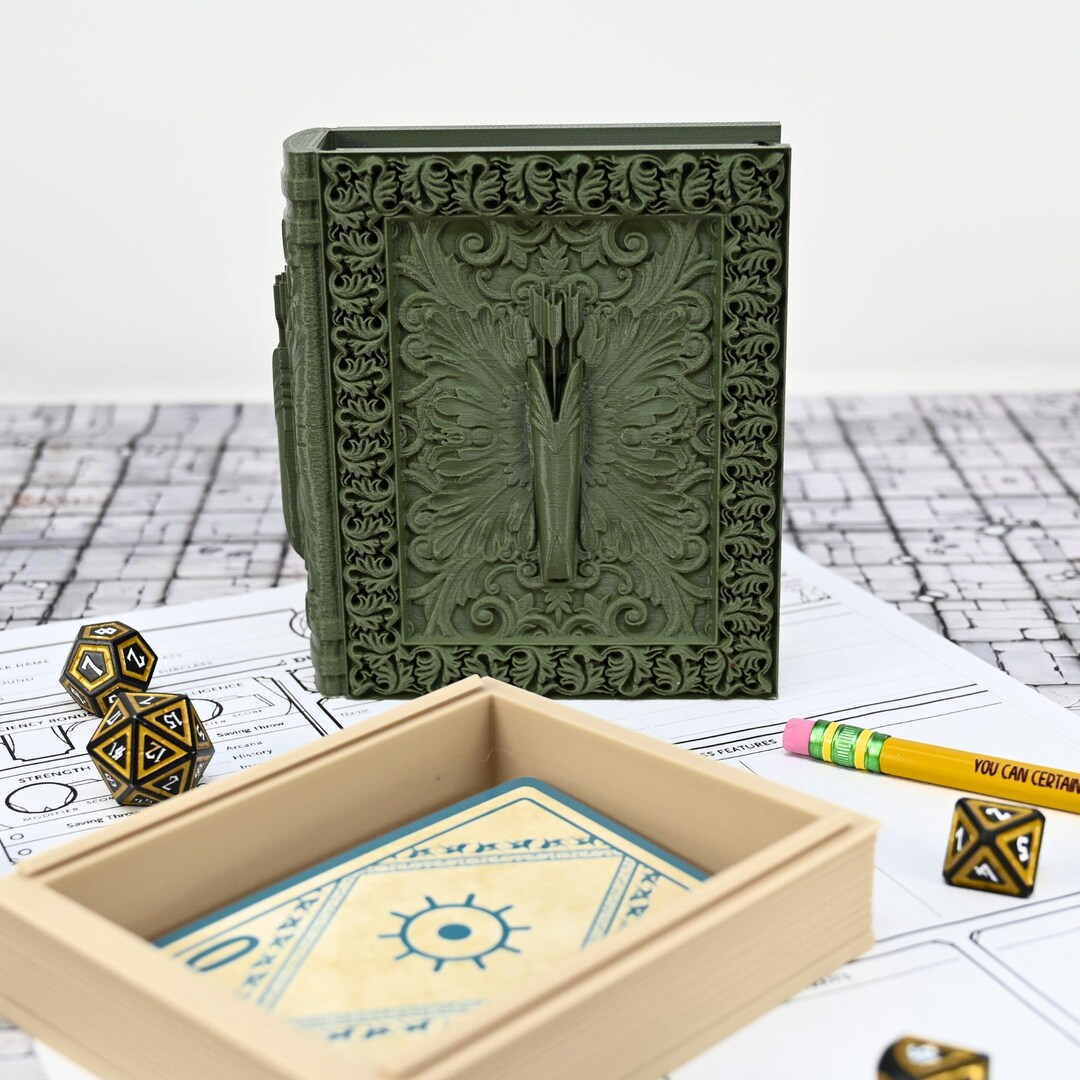 Ranger Bow Arrow Dice or Card Holder Grimoire Tome Storage Book Box for ...