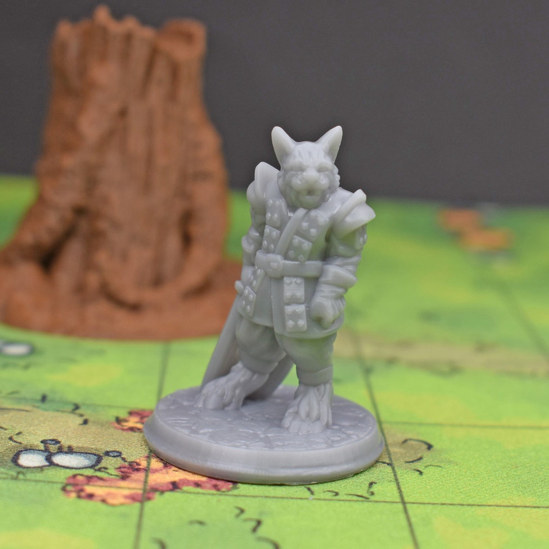 Npc Miniature Catfolk Sword Tabaxi Mini or Dnd Miniature Pieces for ...