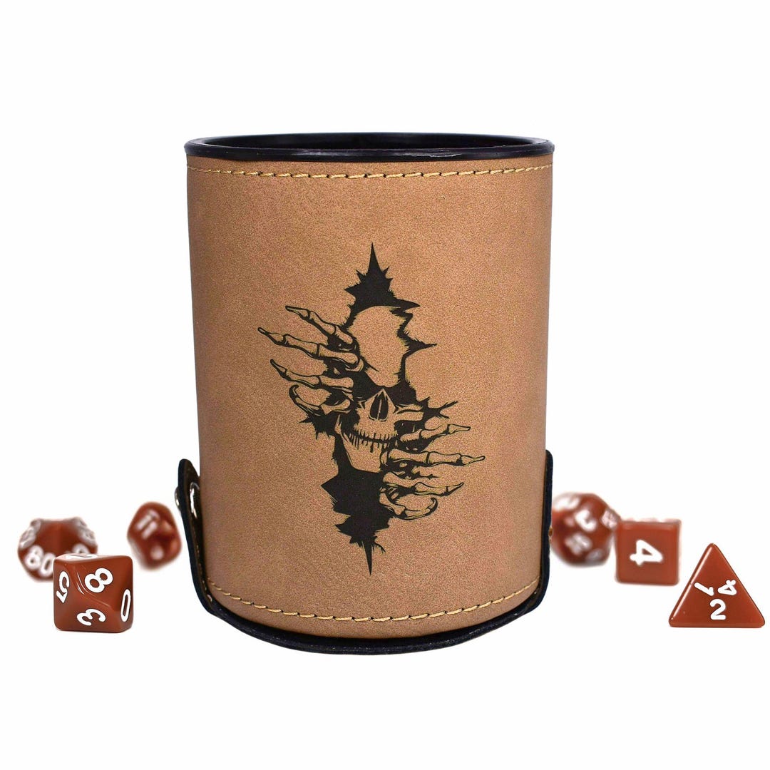 Peaking Skeleton Polyhedral Dice Set With Storage Dice Cup for Tabletop ...