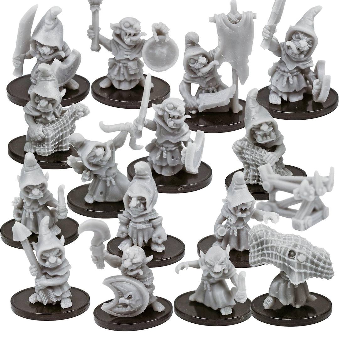 Dnd Miniatures Set of Goblins Are Unpainted Miniatures for Tabletop ...