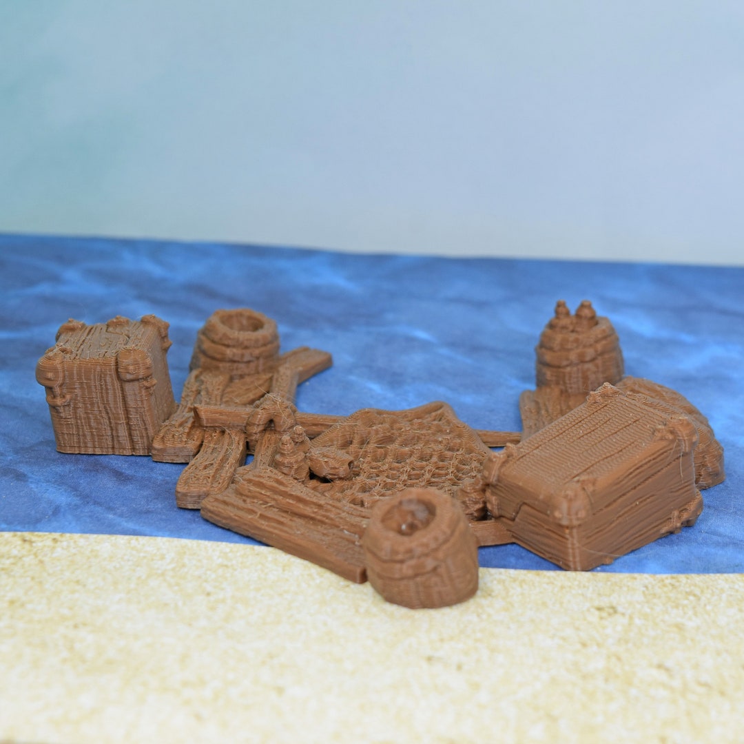 Dnd Miniature Wreckage Scatter Terrain Pieces for 28mm Fantasy Terrain ...