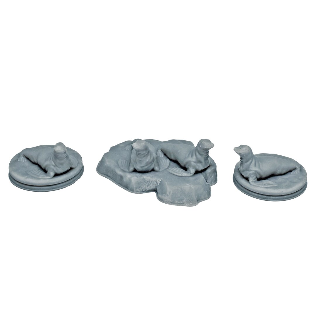 Dnd Miniature Set of Seal Unpainted Miniatures for Tabletop Wargaming ...