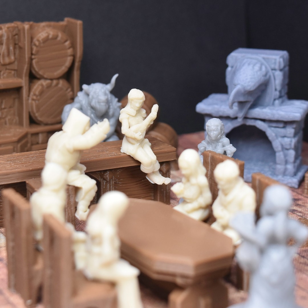 DND Miniature Sitting Villagers Miniatures for Exploring Dungeons and ...