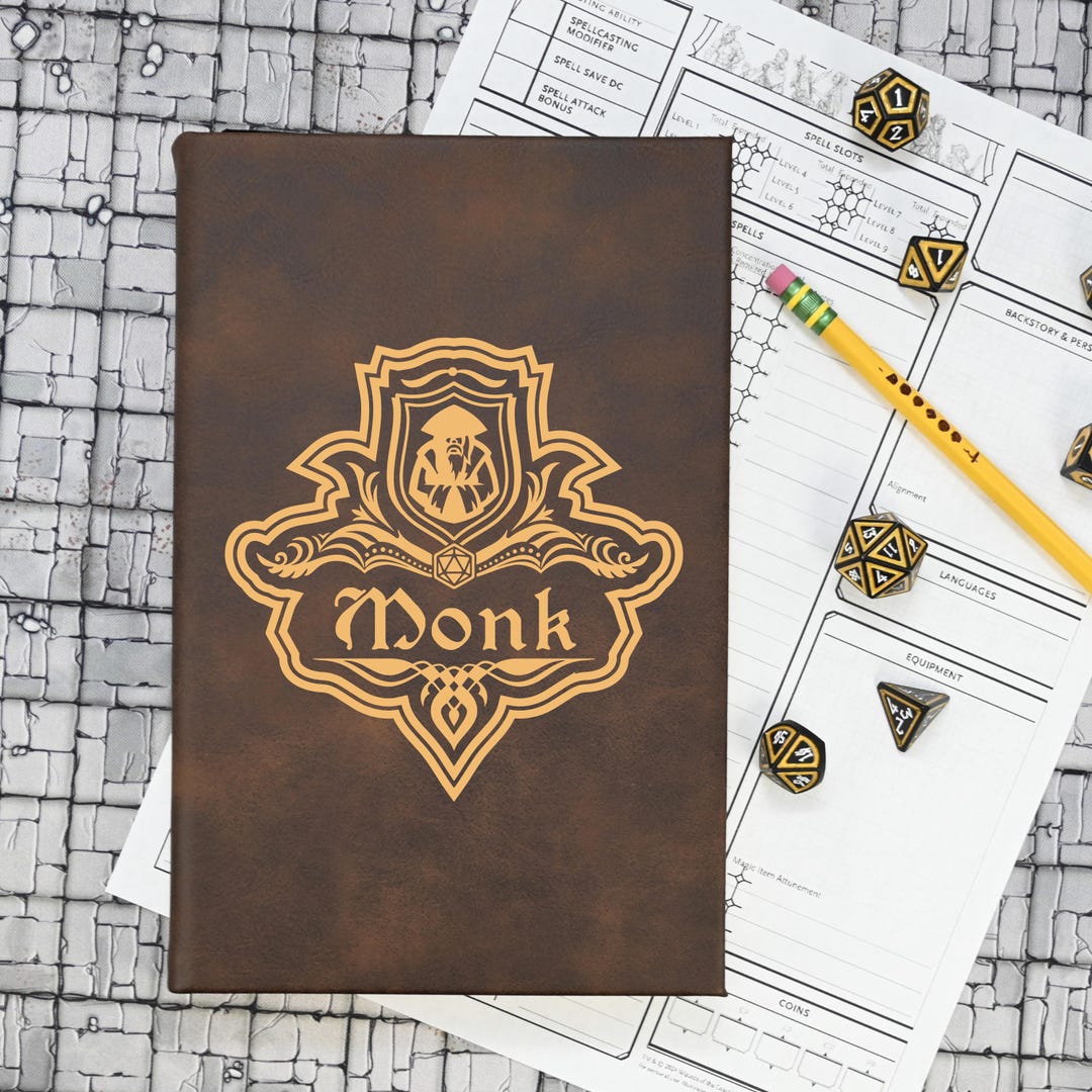 Personalized Monk Sketchbook or Lined Journal for Writing Gifts or ...