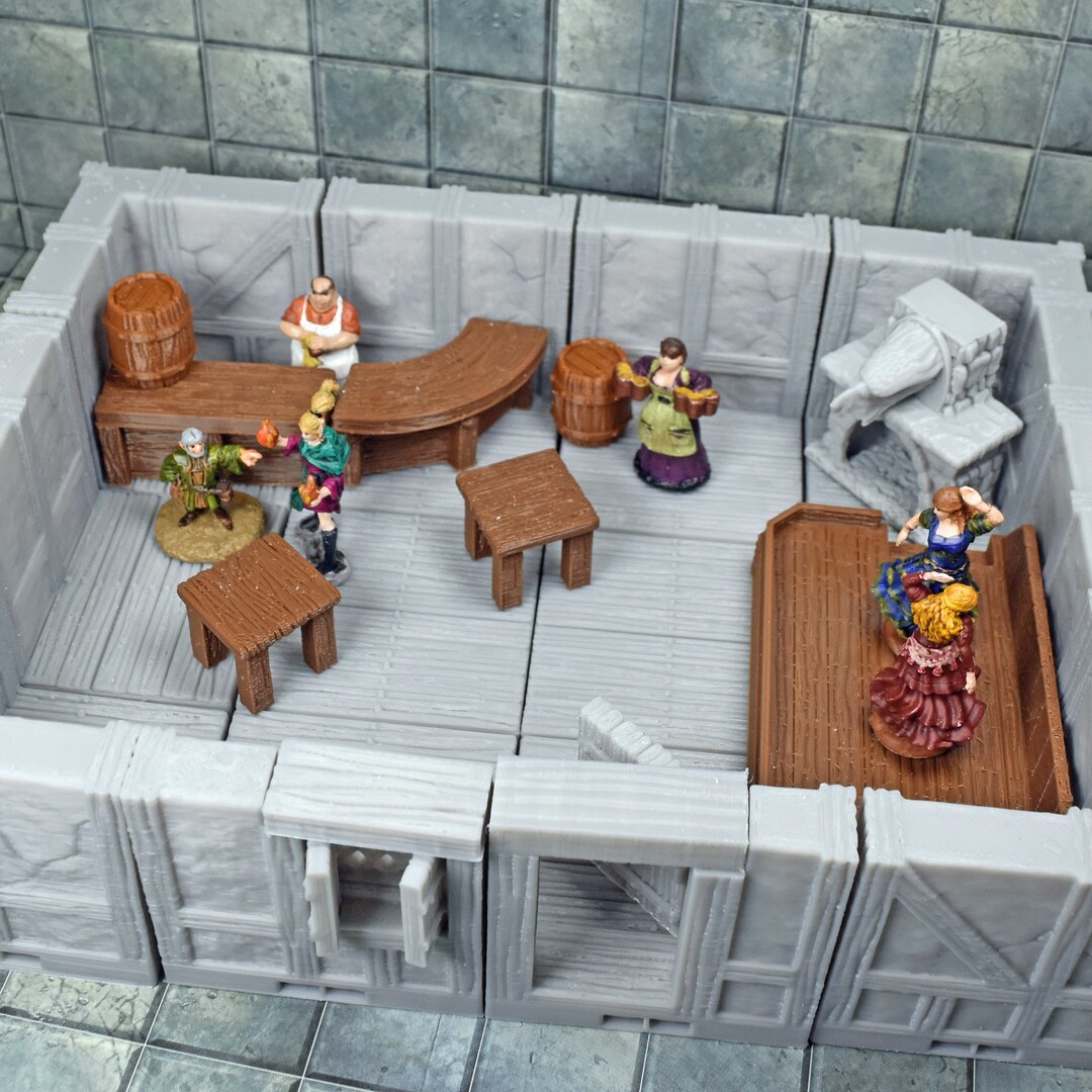 Tabletop Wargaming Terrain Tavern Tiles Set Dnd Miniature Pieces of ...