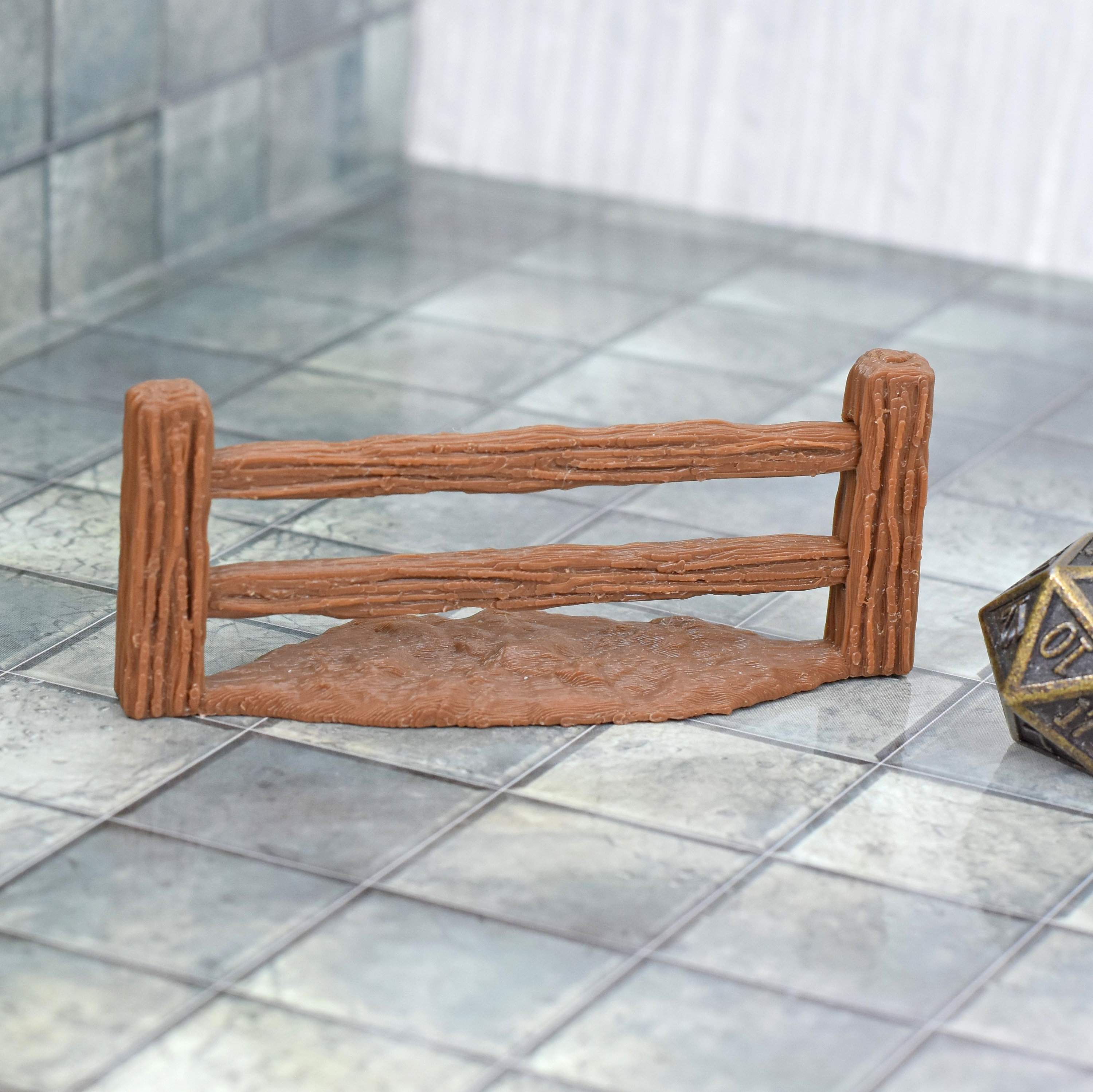 28mm Miniature Terrain wood Fence for Dungeons and Dragons or | Etsy