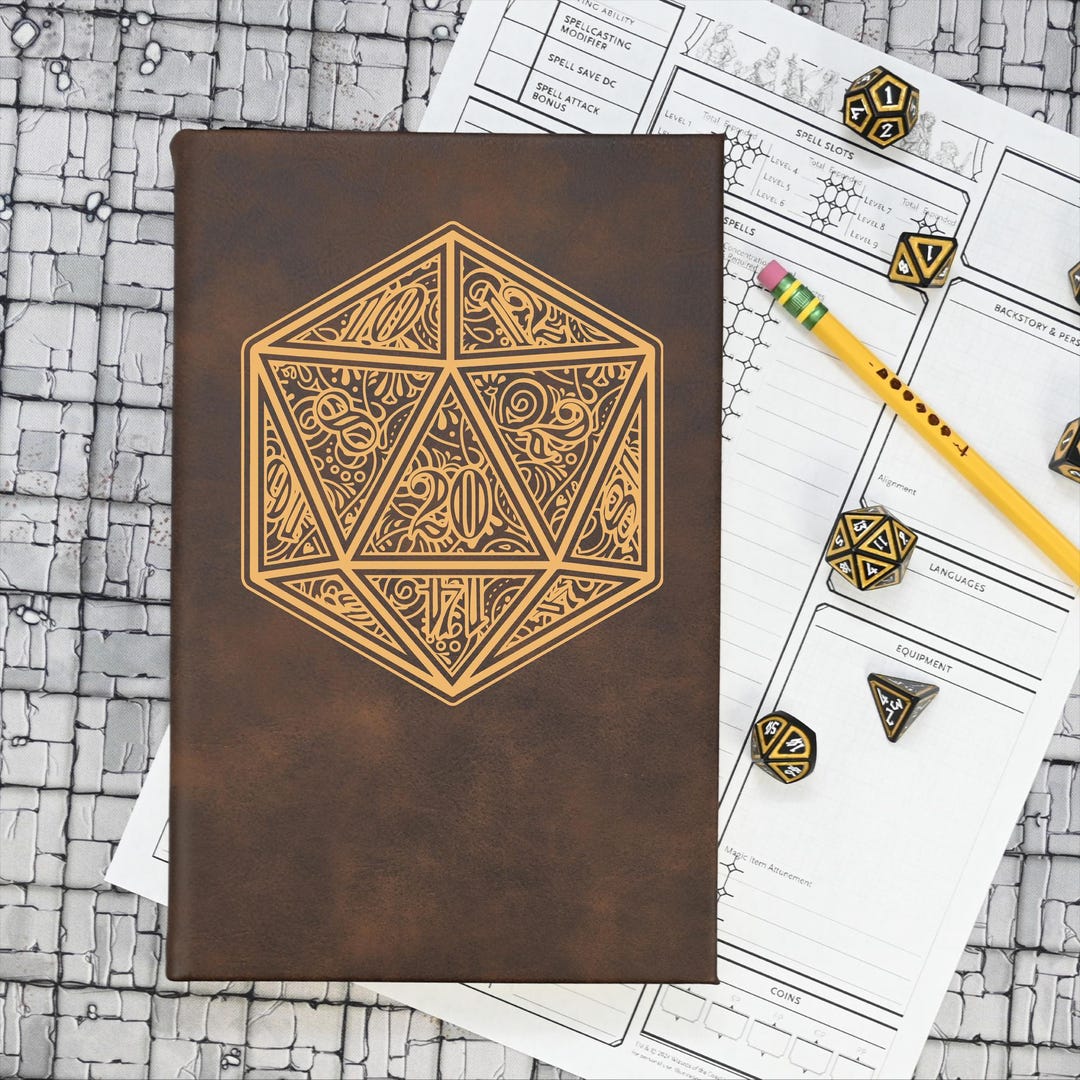 D20 Dnd Dice Personalized Blank Sketchbook or Lined Journal for Writing ...
