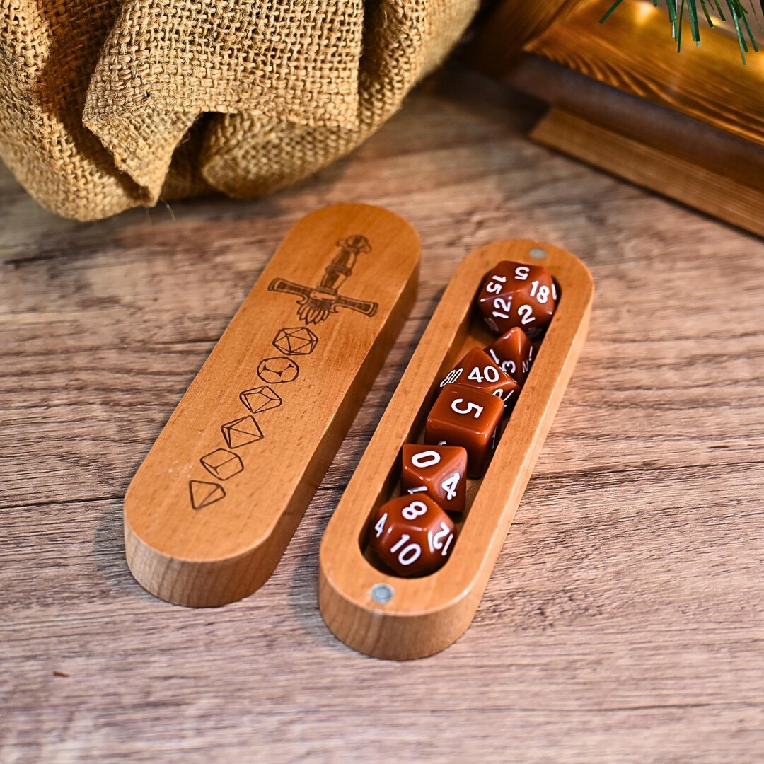 Dnd Sword Polyhedral Dice Box With Magnetic Storage Wargaming ...