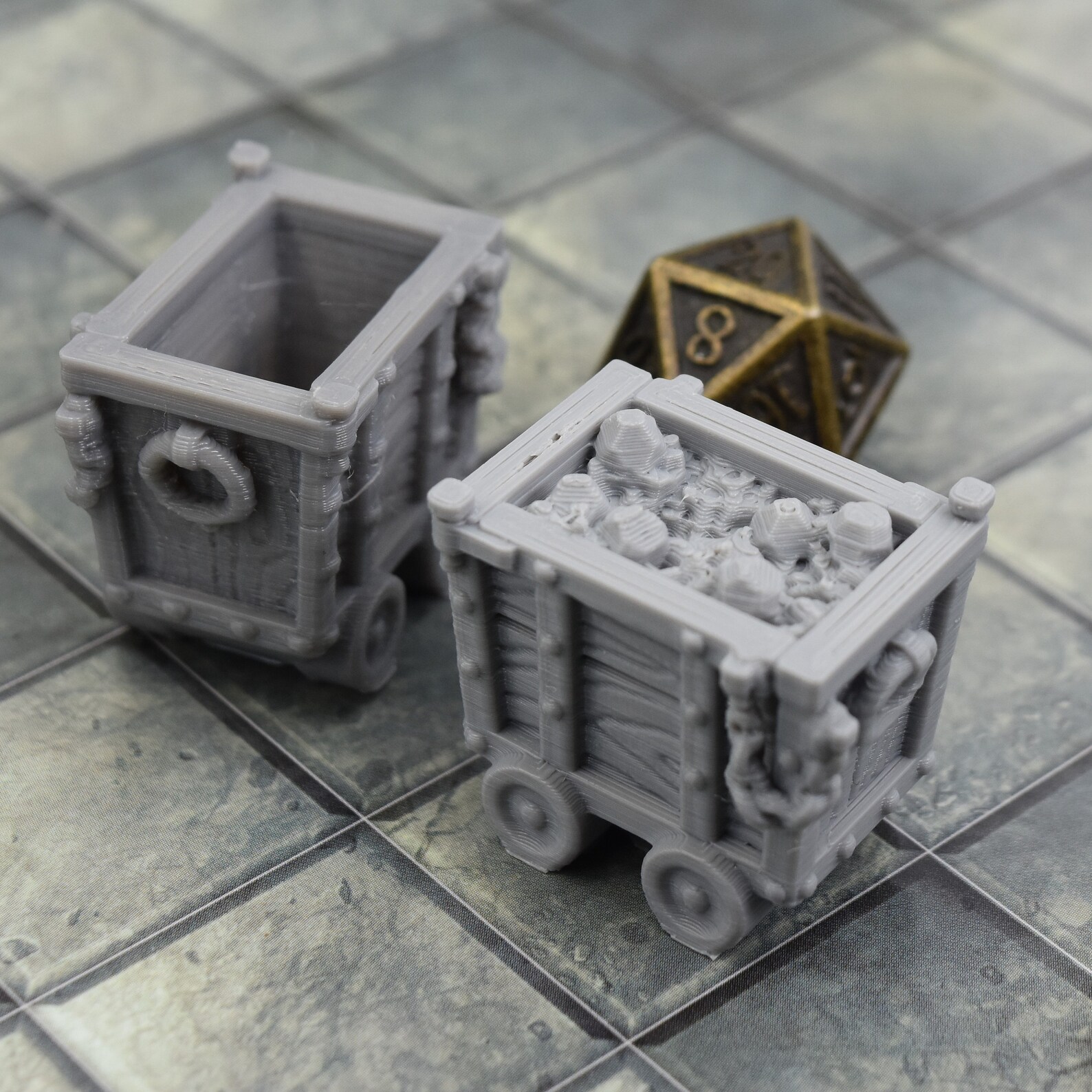 Mine Carts 28mm Miniature Terrain for TTRPG Miniature - Etsy
