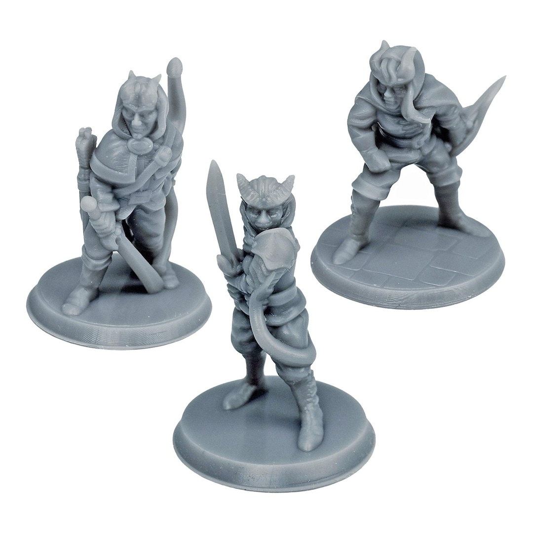 Dnd Miniature Set of Tiefling Miniatures Are Unpainted Miniatures for ...