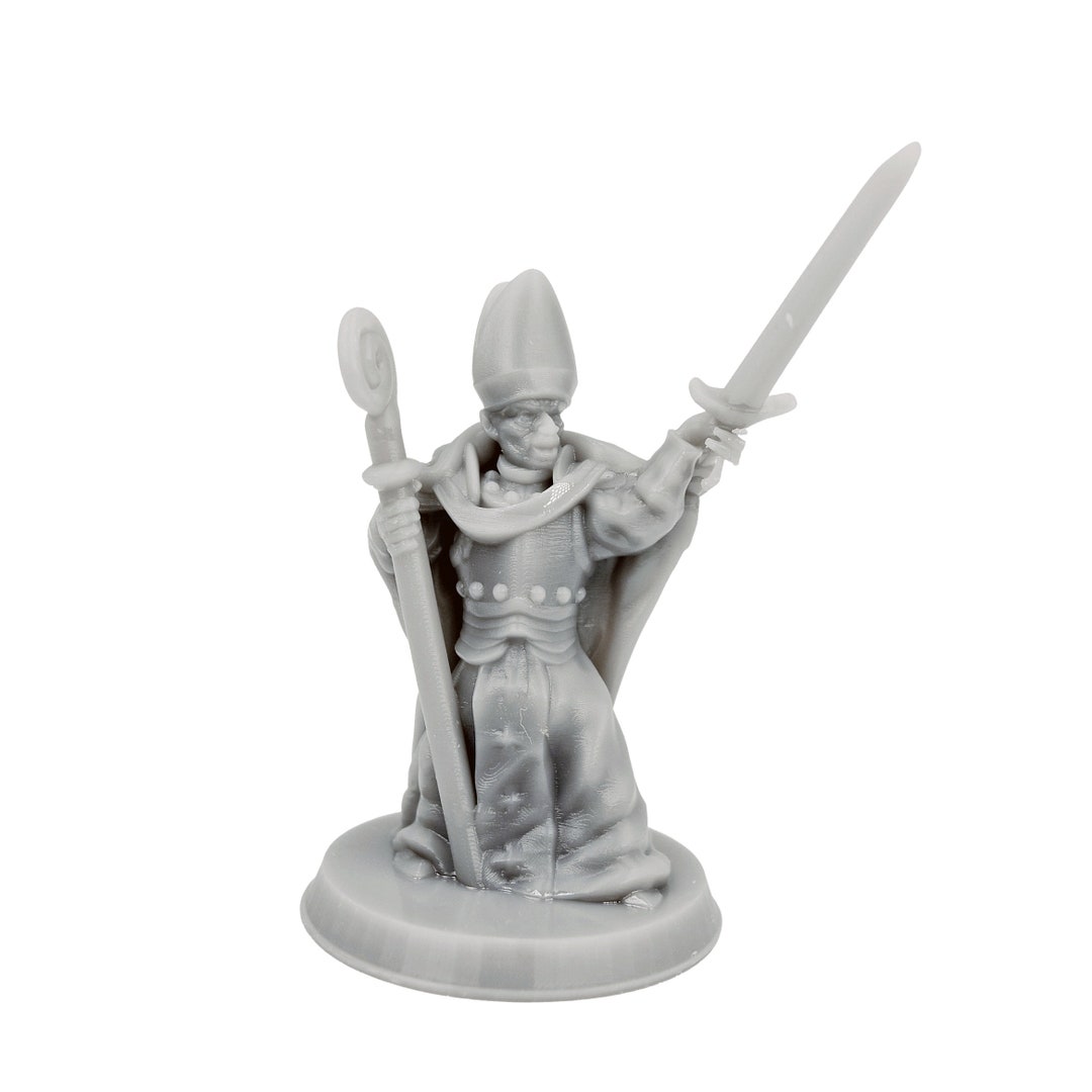 Human Battle Bishop Miniature for Wargames and Fantasy Tabletop Games ...