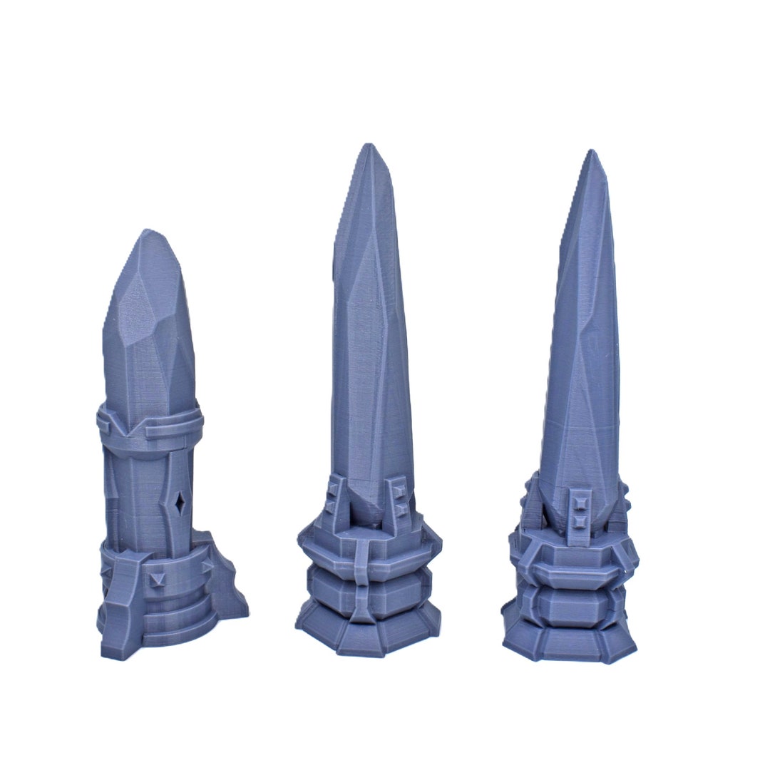 Dnd Terrain Crystal Obelisks 3d Printed Terrain to Use as Dnd ...
