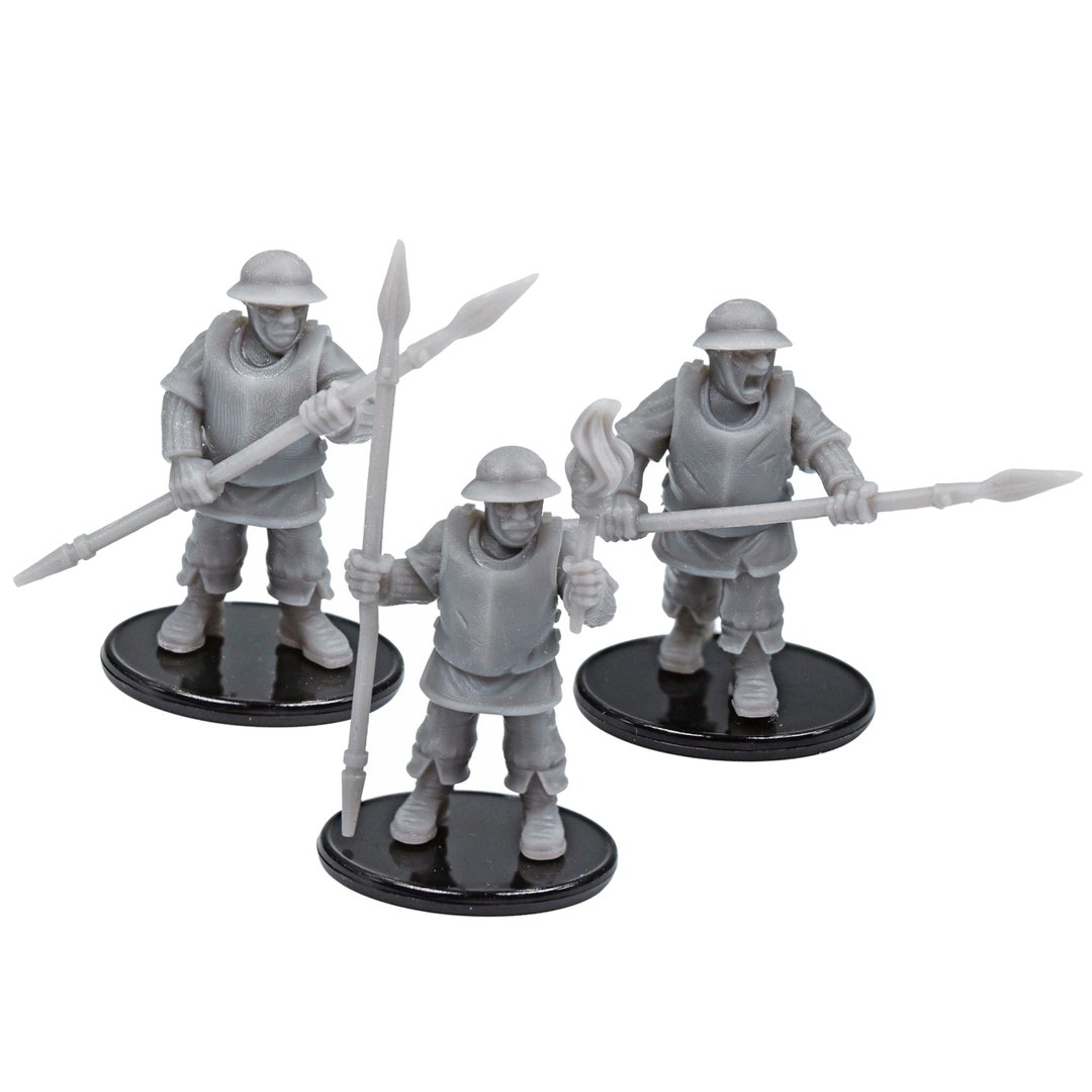 Dnd Miniature Set of Guard Spears Are Unpainted Miniatures for Tabletop ...