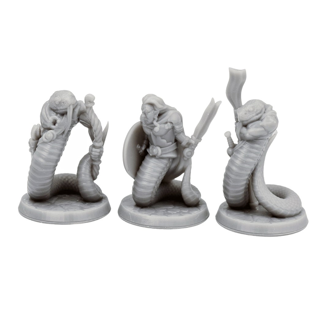 Dnd Miniature Set of Resin Yuan-ti Snakemen Dnd Miniatures for Tabletop ...