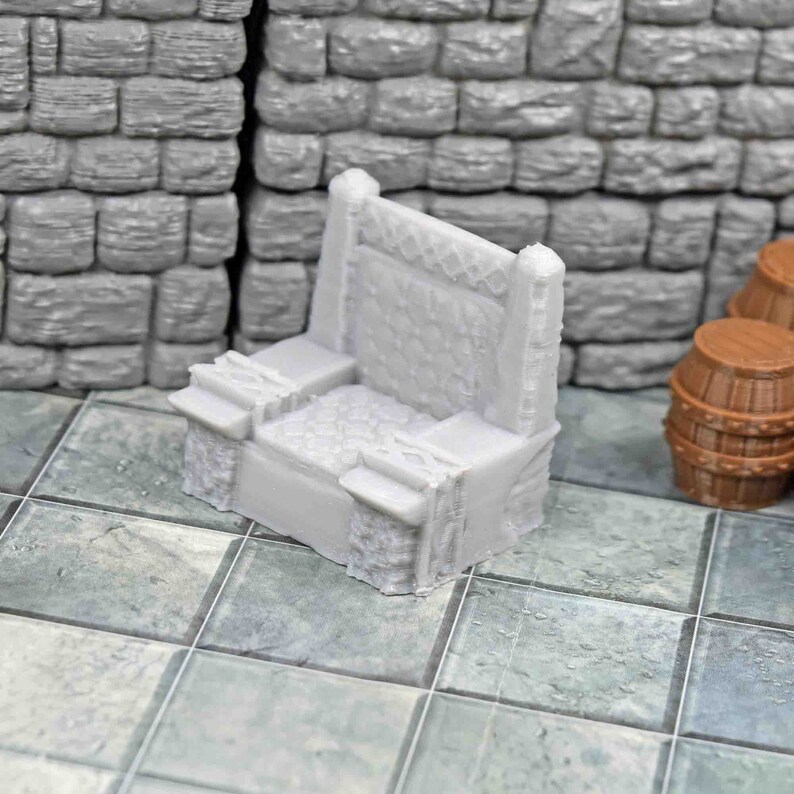 Miniature Dwarven Throne and Chair for Tabletop Miniature RPG | Etsy