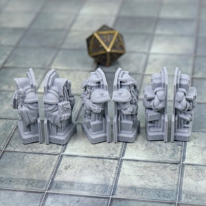 Dnd Miniature Dwarven Statue Sets 3d Printed Tabletop Terrain Pieces ...