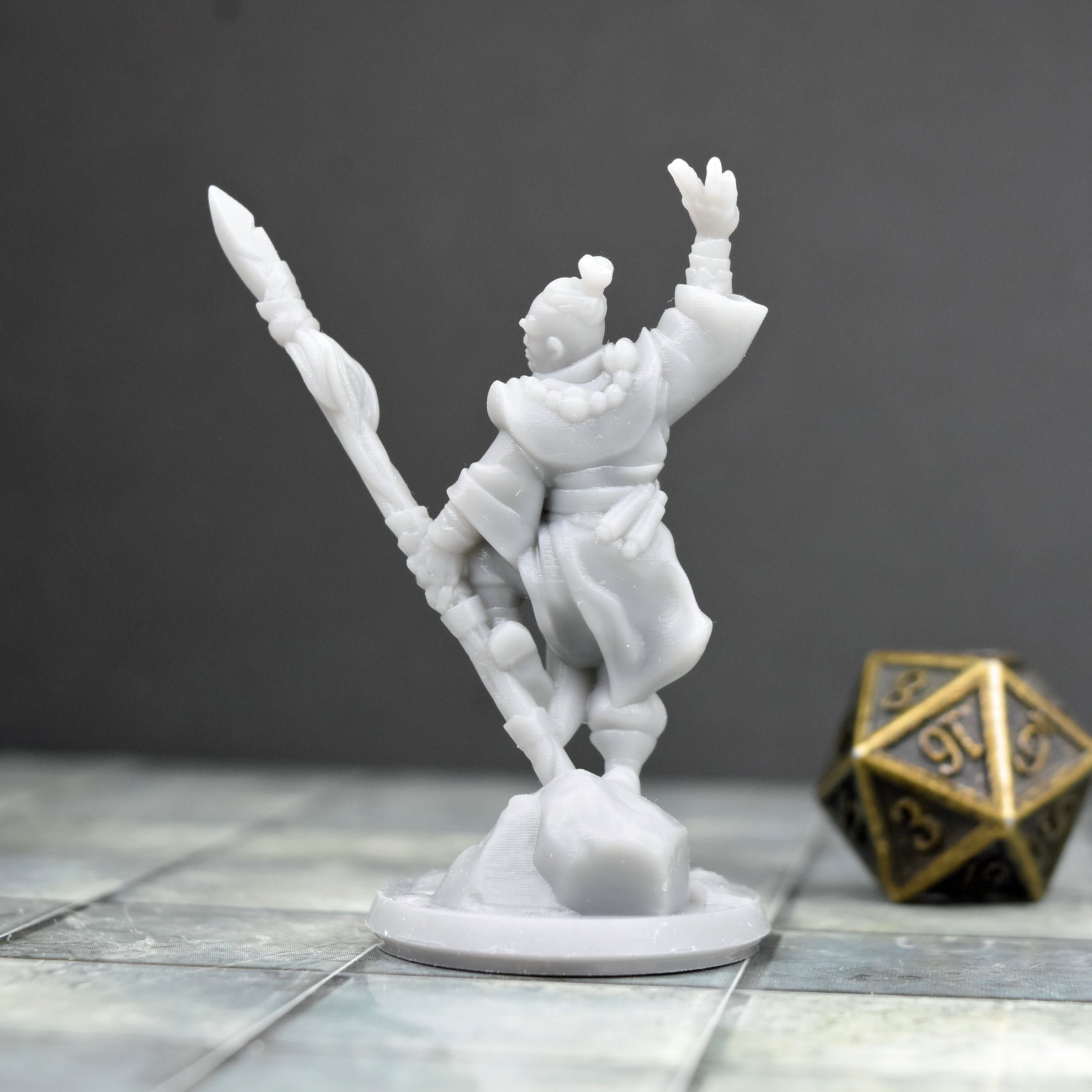 Human Monk With Spear Miniature for Dungeons and Dragons and | Etsy