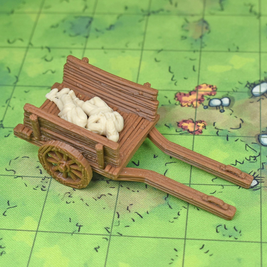 Dnd Terrain Corpse Wagon Unpainted Miniatures Set for Tabletop ...
