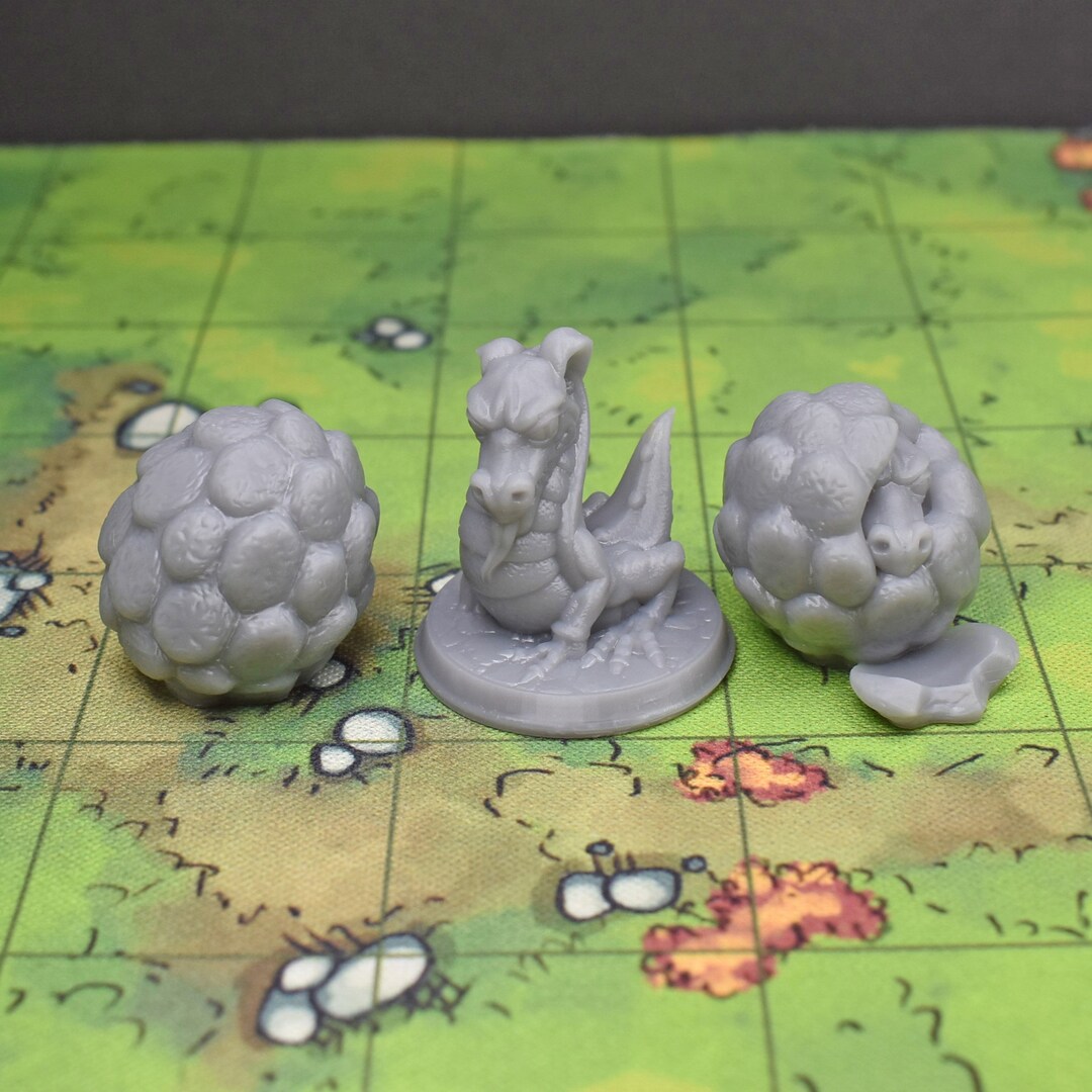 Dnd Tabletop Wargaming Dragon Eggs & Baby Dragon Miniature for Dnd ...
