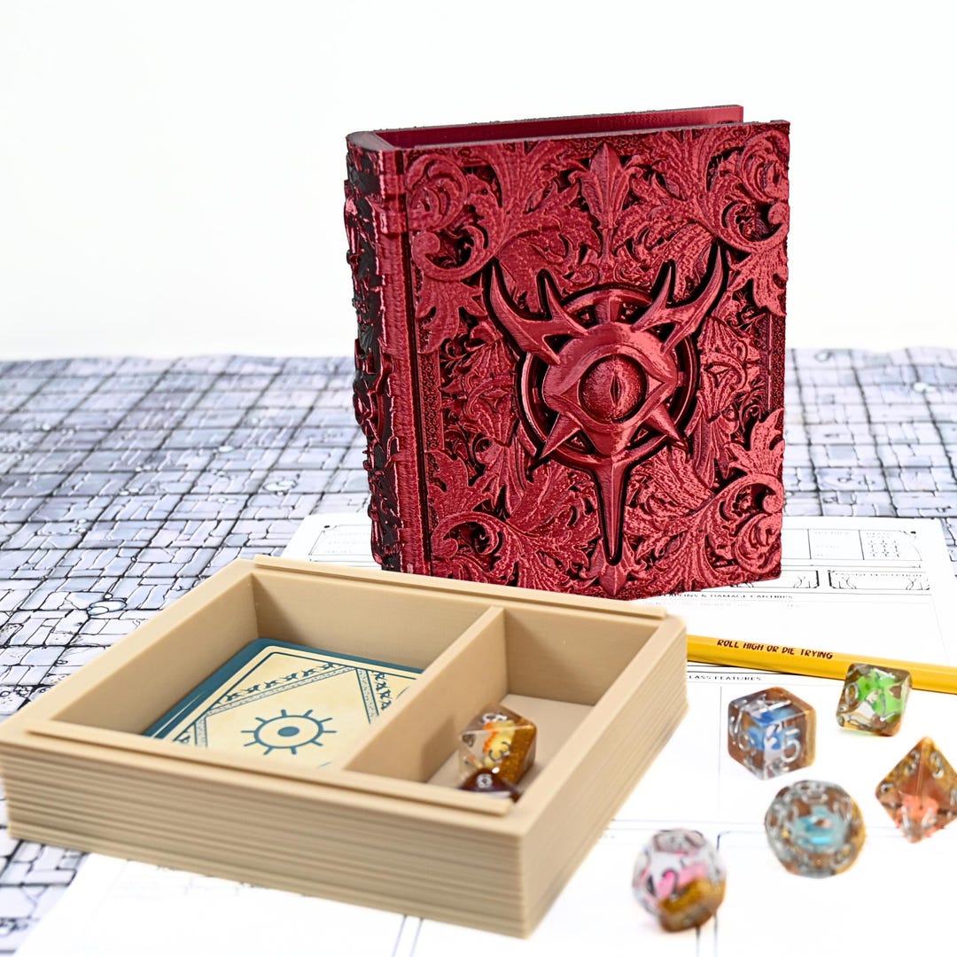 Warlock Dice Storage Book Box or Grimoire Tome Card Holder for ...