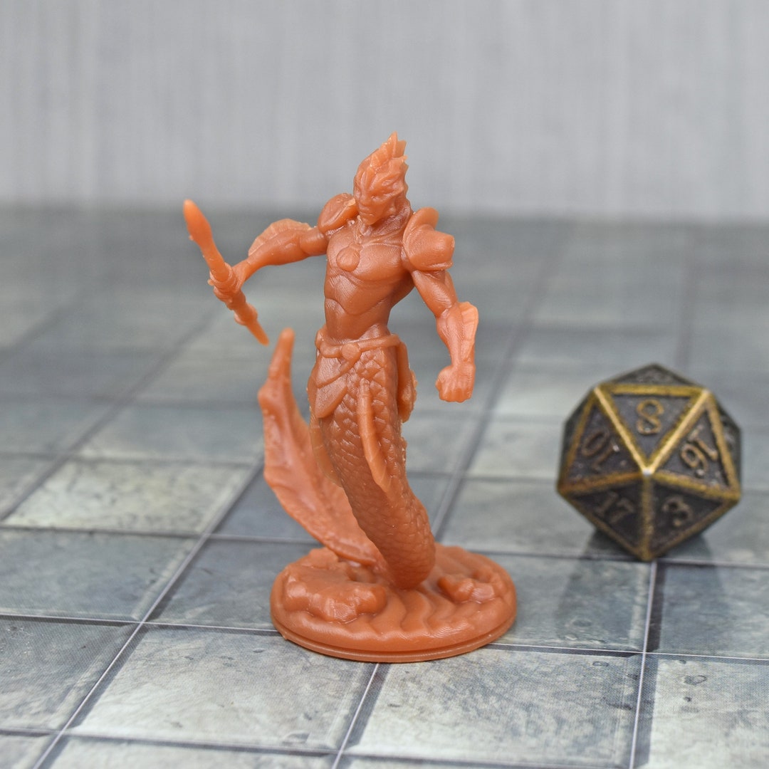 Dnd Miniature Merman Warrior Unpainted Figures for Tabletop Wargaming ...