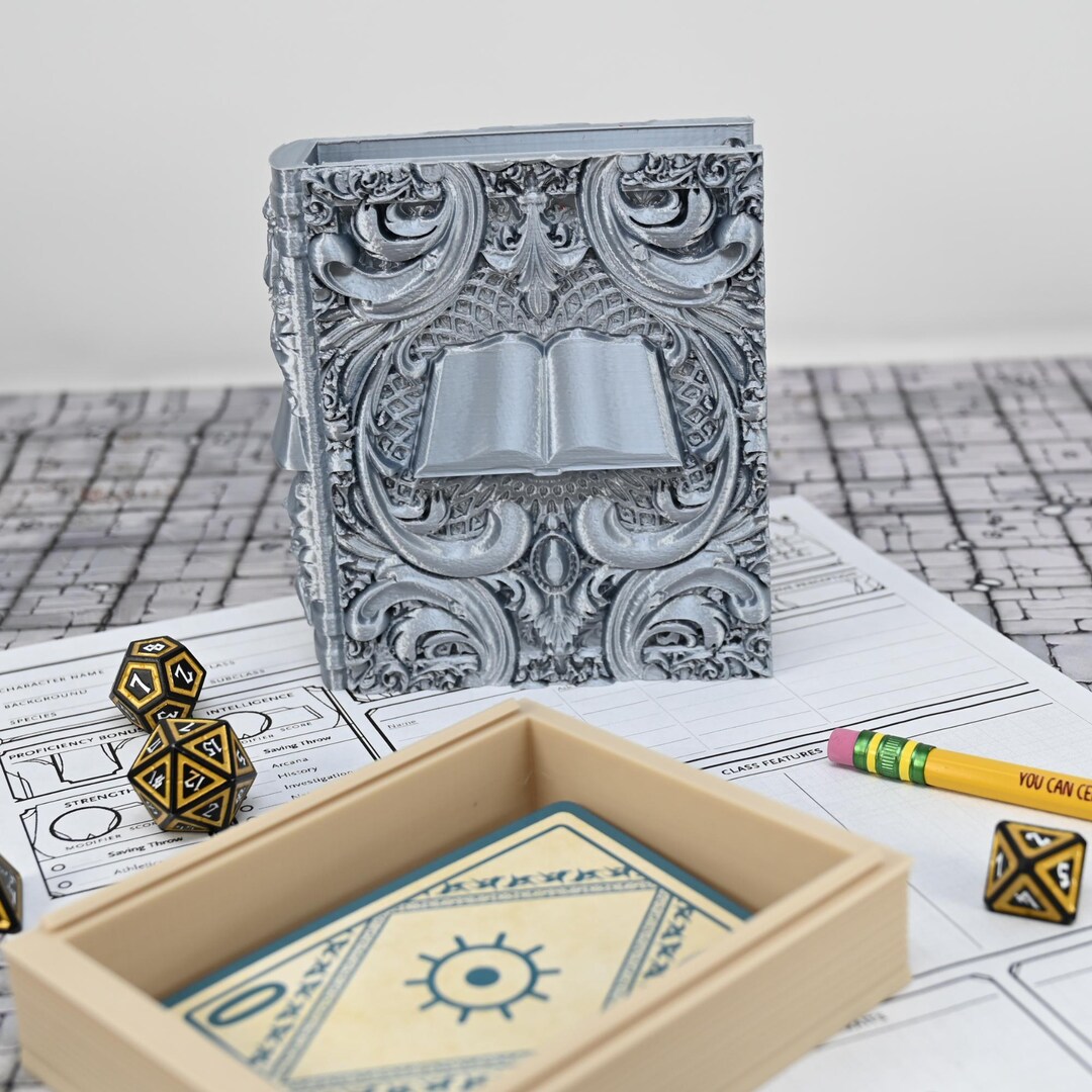 Wizard Caster Dice or Card Holder Grimoire Tome Storage Book Box for ...