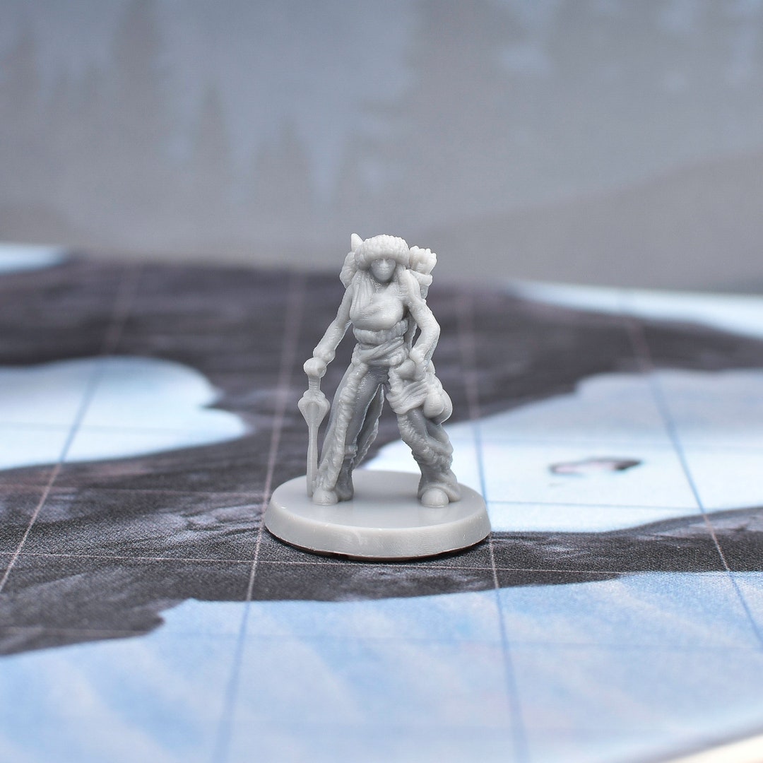 DND Miniature Ice Tribe Female With Bow Dungeons and Dragons - Etsy