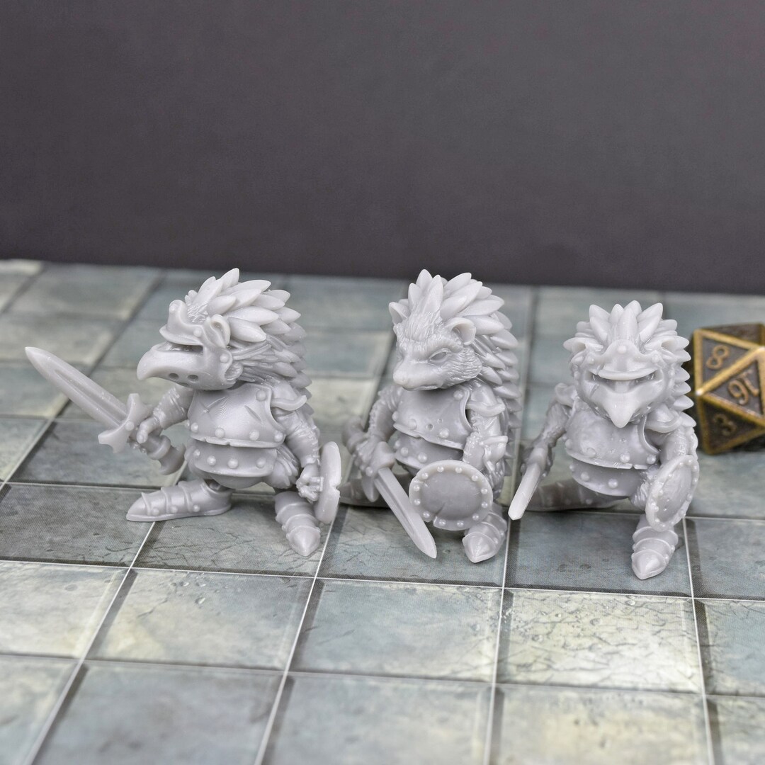 Dnd Miniatures Set of Resin Hedgehog Fighters Dnd Miniatures for ...