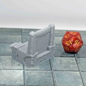 Miniature Dwarven Throne and Chair for Tabletop Miniature RPG Games ...
