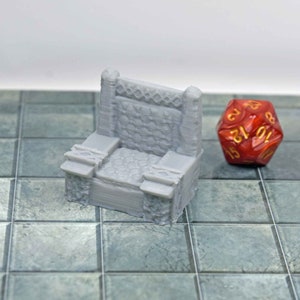 Miniature Dwarven Throne and Chair for Tabletop Miniature RPG Games ...
